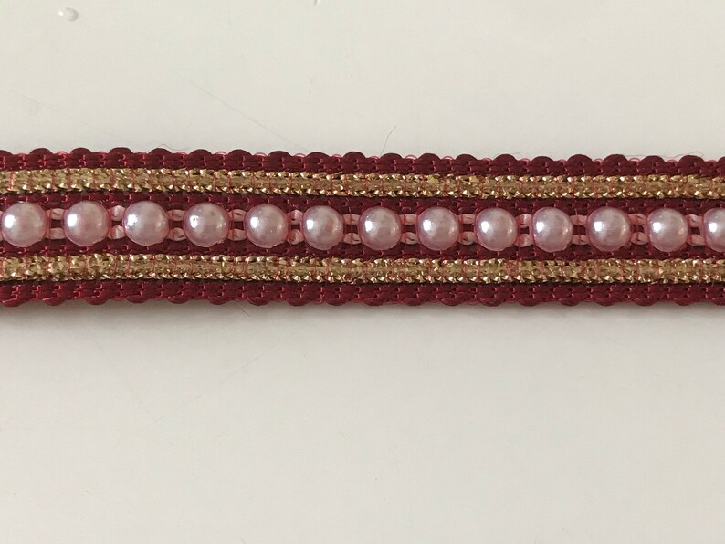 Beaded ribbon pearl stripe bead ribbon to sew | Etsy