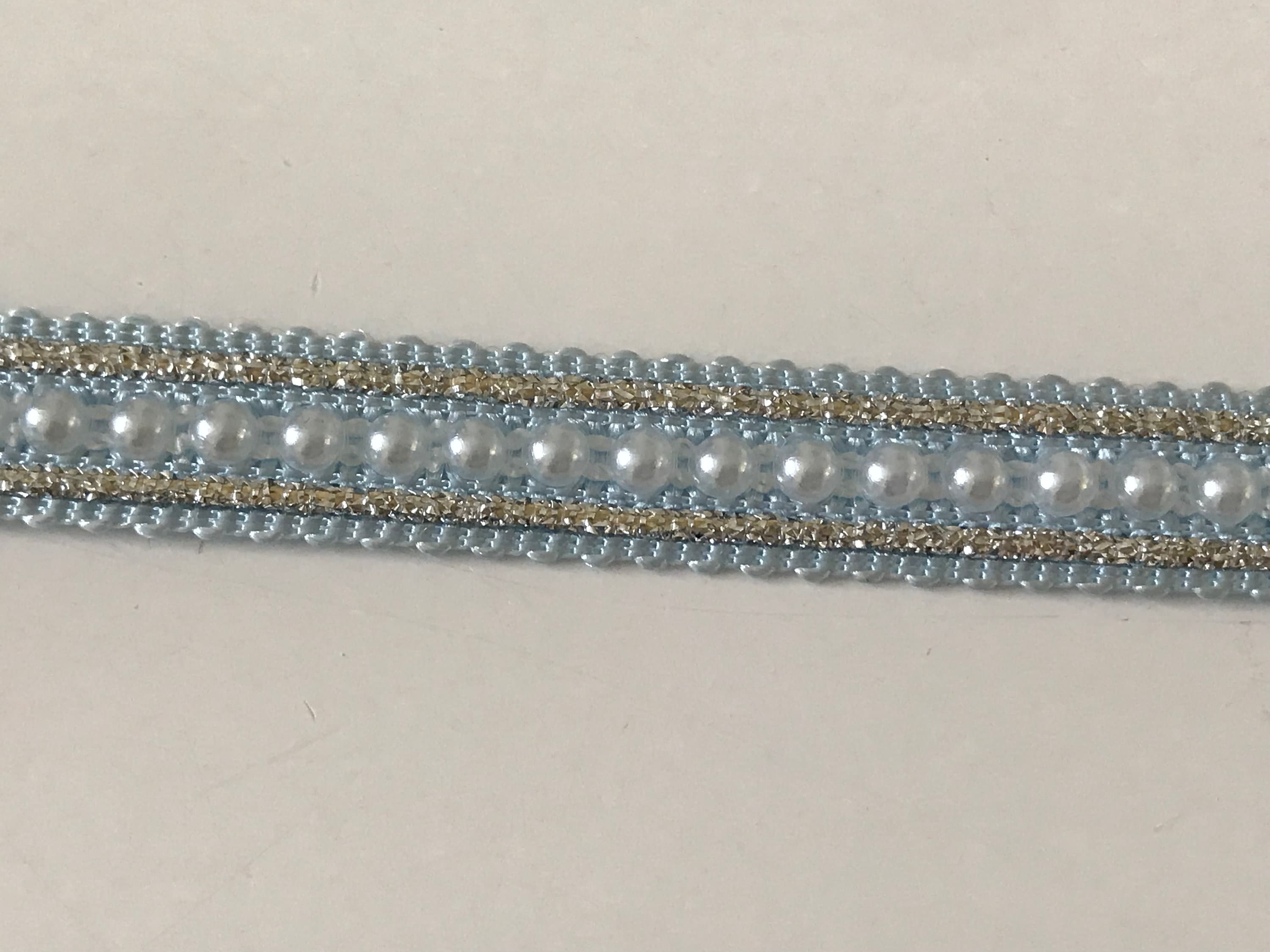 Beaded ribbon pearl stripe bead ribbon to sew | Etsy