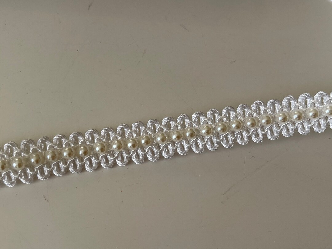 Pearl Stripe Pearl White Ribbon in the Middle - Etsy