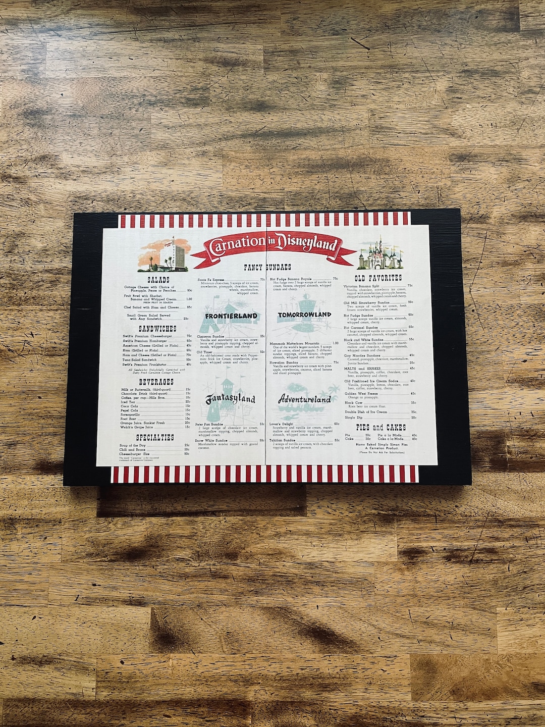 Large Carnation Cafe Menu Disney Home Decor Sign - Etsy