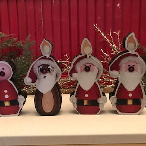 Disney Chip and Dale Mischief Santa Candle Set Vintage Cartoon Pluto's ...