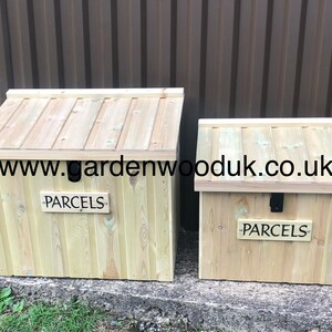 Large Doorstep Wood Parcel Box. Porch Parcel Storage Box. Handmade ...