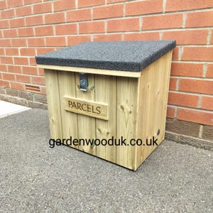 Doorstep Wood Parcel Box. Porch Parcel Storage Box. Handmade Wooden ...