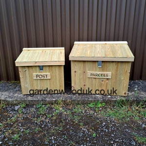 Doorstep Wood Parcel Box. Porch Parcel Storage Box. Handmade Wooden ...