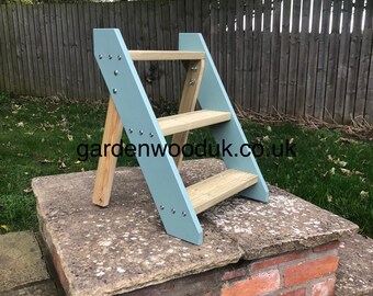 Handmade Wooden Garden Flower Pot Ladder Stand. 3 Tier Step | Etsy UK