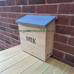 Wall Mounted Wood Milk Box for 2litre/4pt PLASTIC BOTTLES. Porch Milk ...