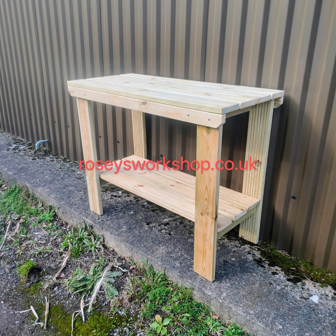 Handmade Indoor/outdoor Wooden Workbench. Garden Work Table. Bbq/pizza ...