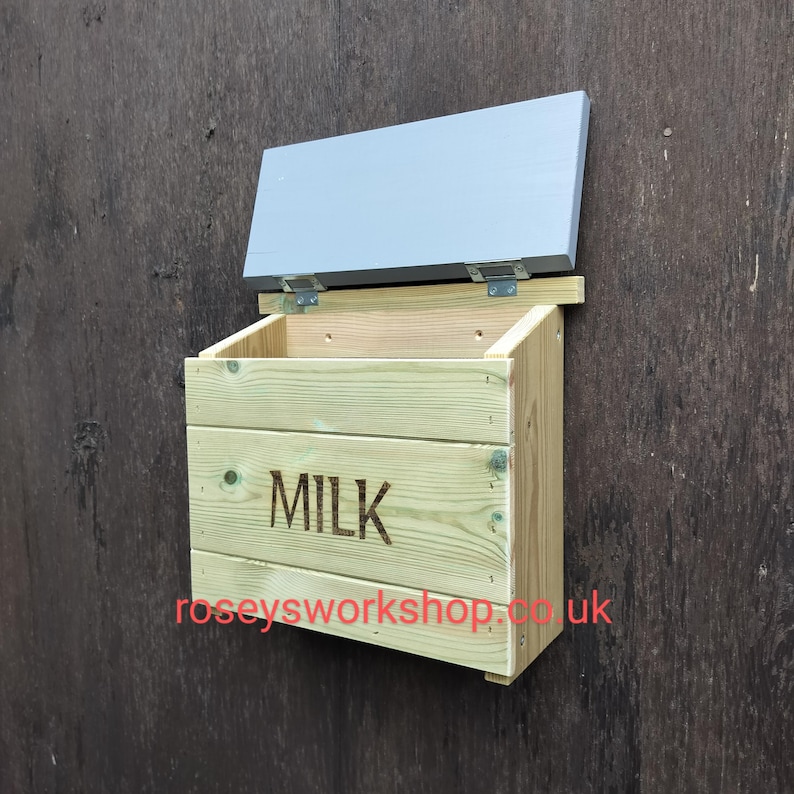 Wall Mounted Wood Milk Box. Porch Milk Storage Box. Milk Bottle Boxes ...