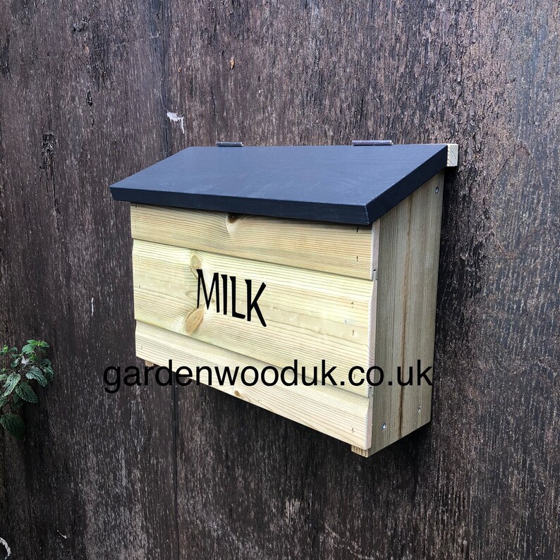Wall Mounted Wood Milk Box. Porch Milk Storage Box. Milk - Etsy