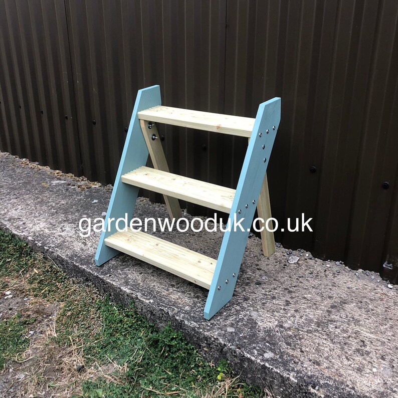 Handmade Wooden Garden Flower Pot Ladder Stand. 3 Tier Step - Etsy
