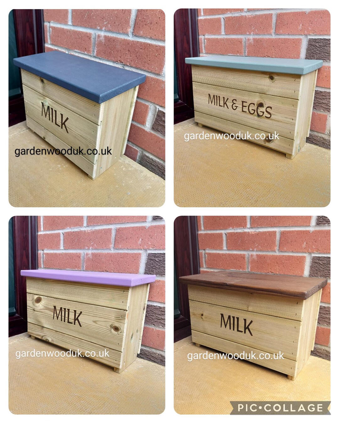 Doorstep Wood Milk Box. Porch Milk Storage Box. Milk Bottle Boxes ...