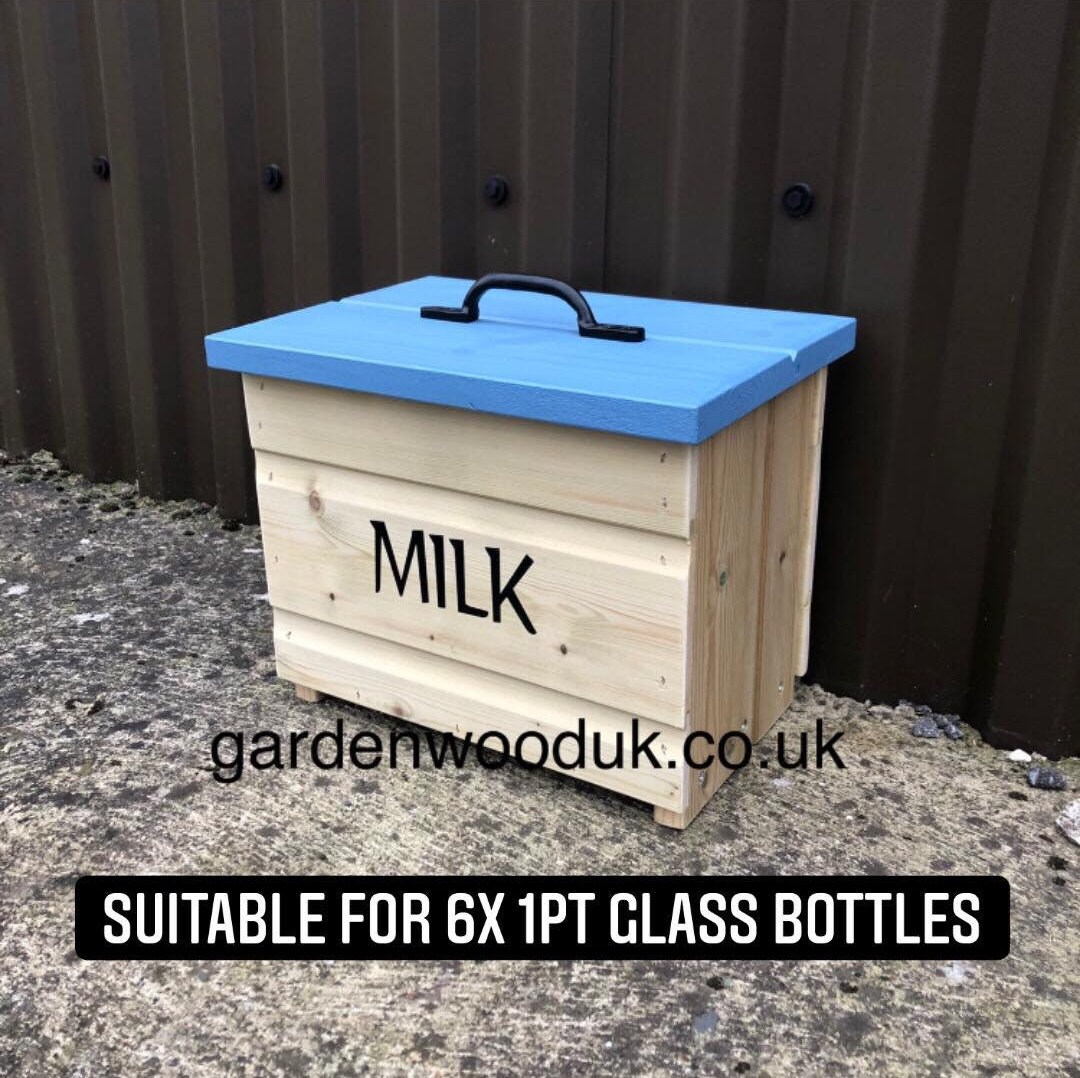 Doorstep Wood Milk Box. Porch Milk Storage Box. Milk Bottle - Etsy UK