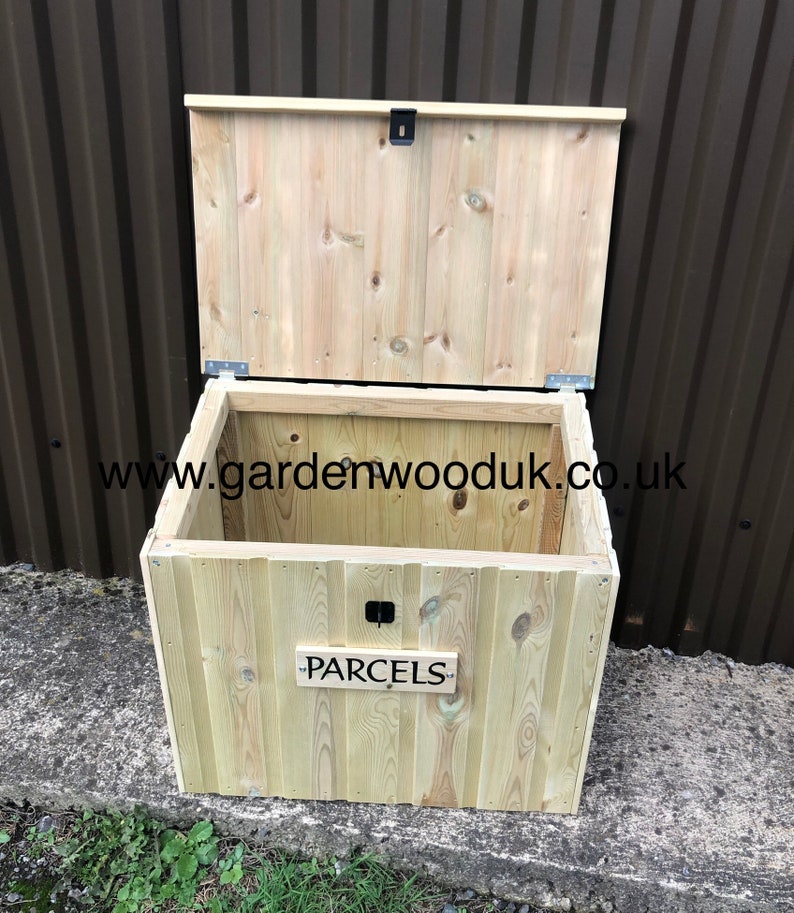 Large Doorstep Wood Parcel Box. Porch Parcel Storage Box. - Etsy UK