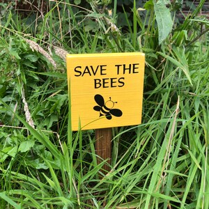 Bee Garden Sign. Save the Bees Sign. Wooden Hanging Sign. Wooden Stake ...