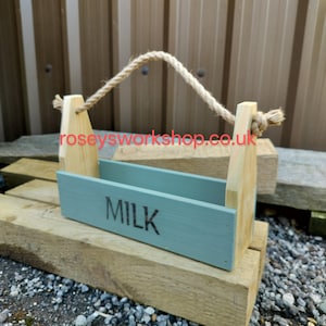 Handmade Wooden Rustic Milk Caddy. Storage Caddy. Milk Bottle Carrier ...
