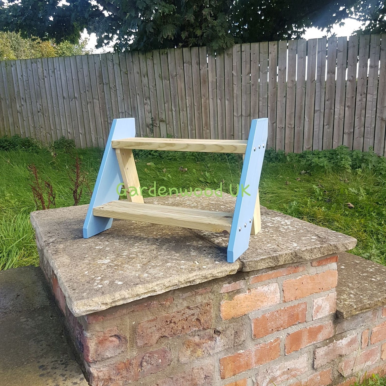 Handmade Wooden Garden Flower Pot Ladder Stand. 2 Tier Step | Etsy