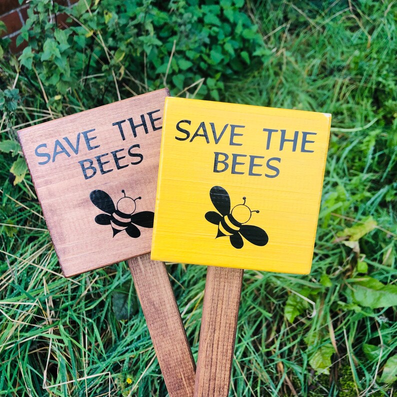 Bee Garden Sign. Save the Bees Sign. Wooden Hanging Sign. - Etsy UK