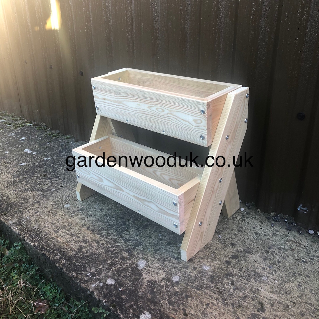 2 Tiered Freestanding Planter. 2 Tier Planter. Multi-level Planter ...