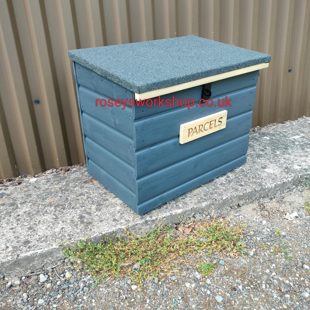 DOORSTEP BOX. Personalised Large Wooden Parcel Box. Porch Parcel ...