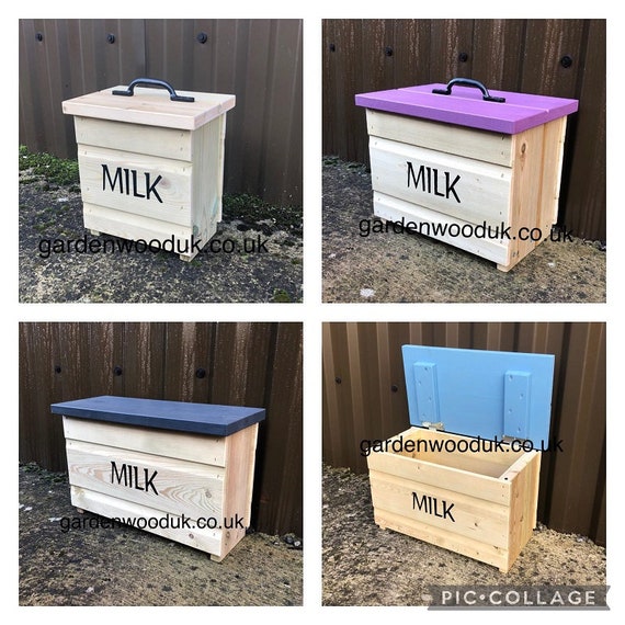 Doorstep Wood Milk Box. Porch Milk Storage Box. Milk Bottle - Etsy UK