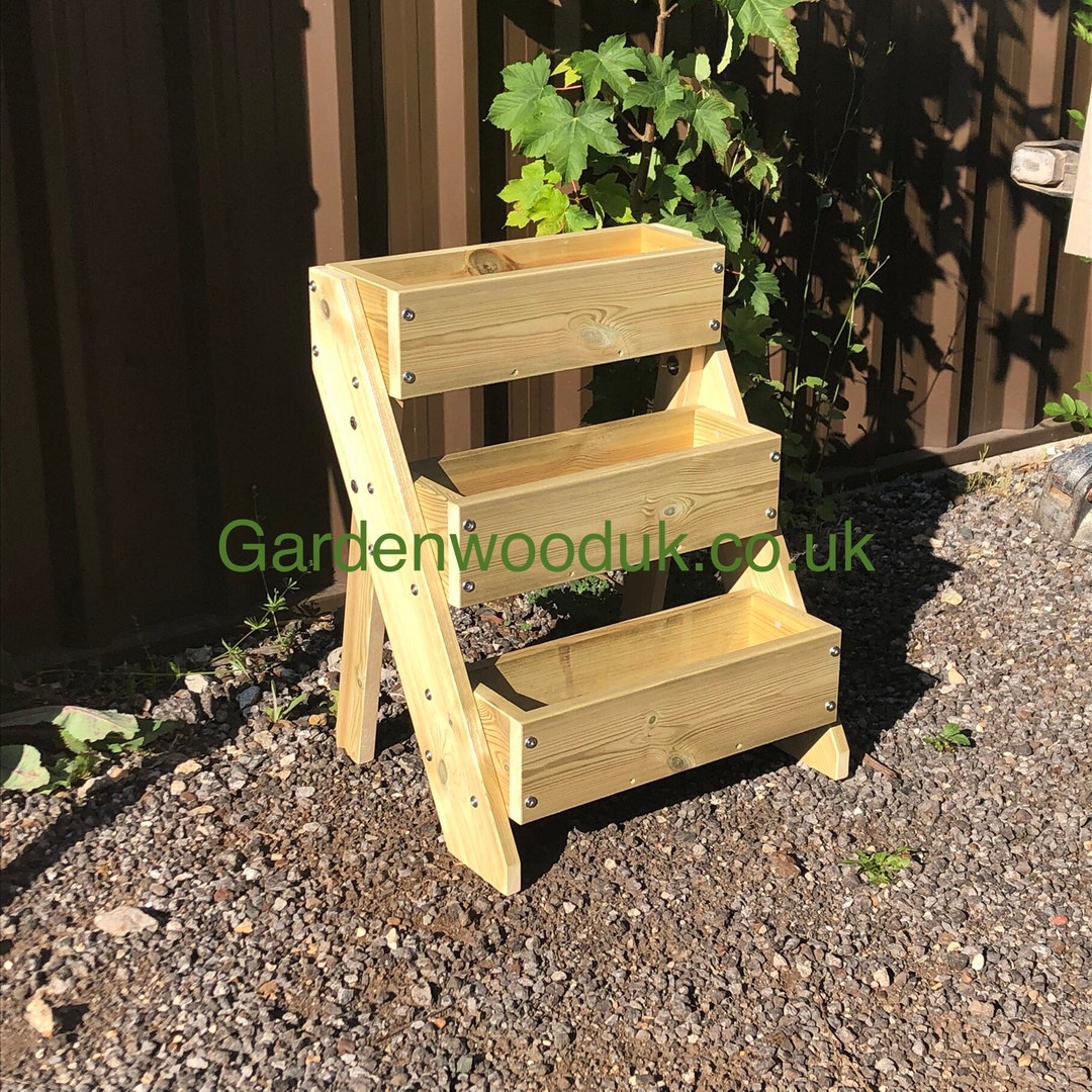 3 Tiered Freestanding Planter. 3 Tier Planter. Multi-level Planter ...