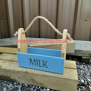 Handmade Wooden Rustic Milk Caddy. Storage Caddy. Milk Bottle Carrier ...