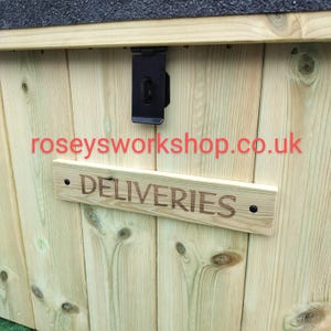 Personalised Large Doorstep Wood Parcel Box. Porch Parcel Storage Box ...