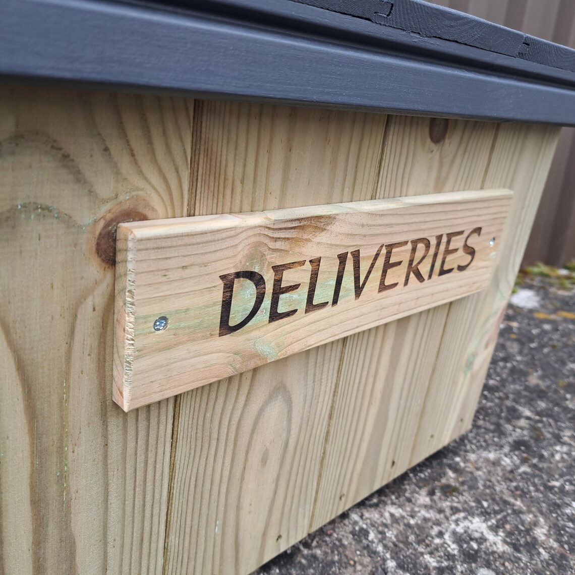 Doorstep Wooden Groceries Box. Wood Grocery Box. Grocery Crate. Porch ...
