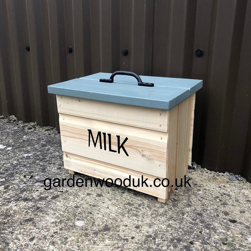 Doorstep Wood Milk Box. Porch Milk Storage Box. Milk Bottle - Etsy UK