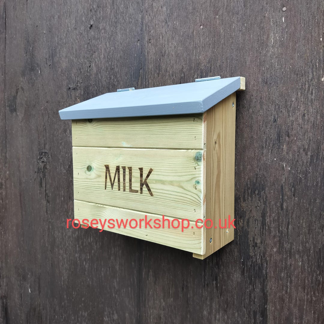 Wall Mounted Wood Milk Box. Porch Milk Storage Box. Milk Bottle Boxes ...