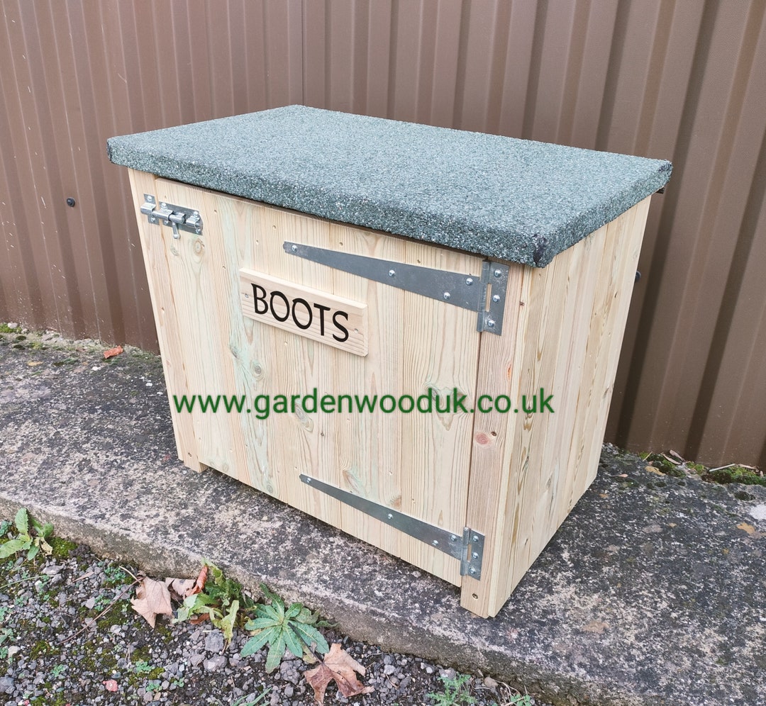 Outdoor Doorstep Wooden Boots, Welly Storage Box, Muddy Boots, Wellies ...