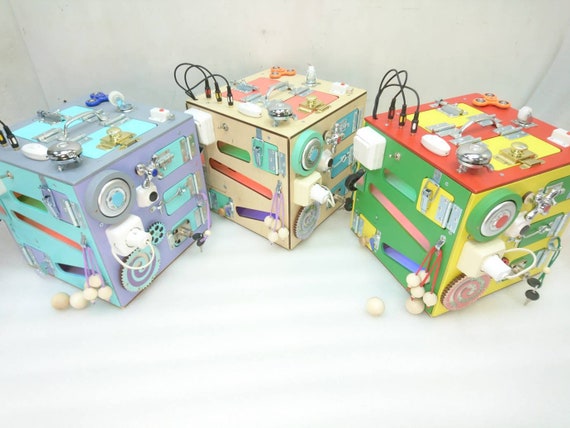 Busy cube WITH LIGHT Busy Board Activity Board Sensory | Etsy