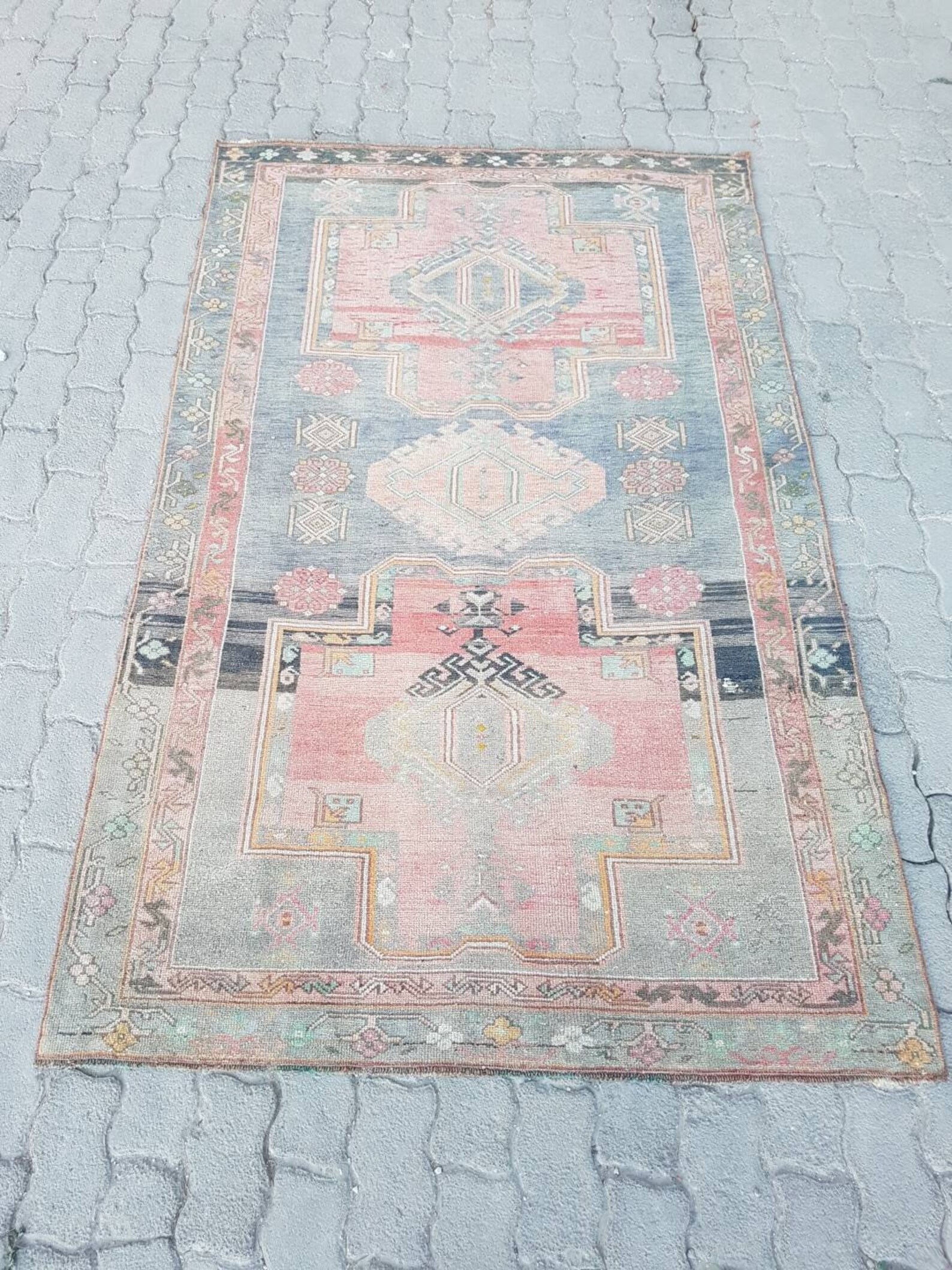 Oriental Azeri Rug Home Side of Rug Area Vintage Unique Rug | Etsy