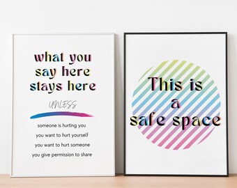 Confidentiality Pack | What You Say Here Stays Here, Safe Space, Mental ...