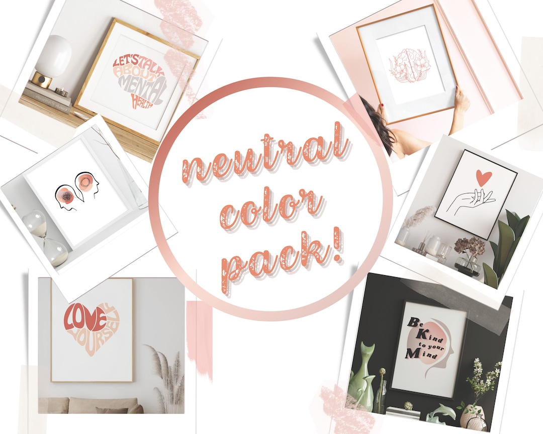Neutral Color Pack | Mental Health, Mindfulness, Therapy Print ...