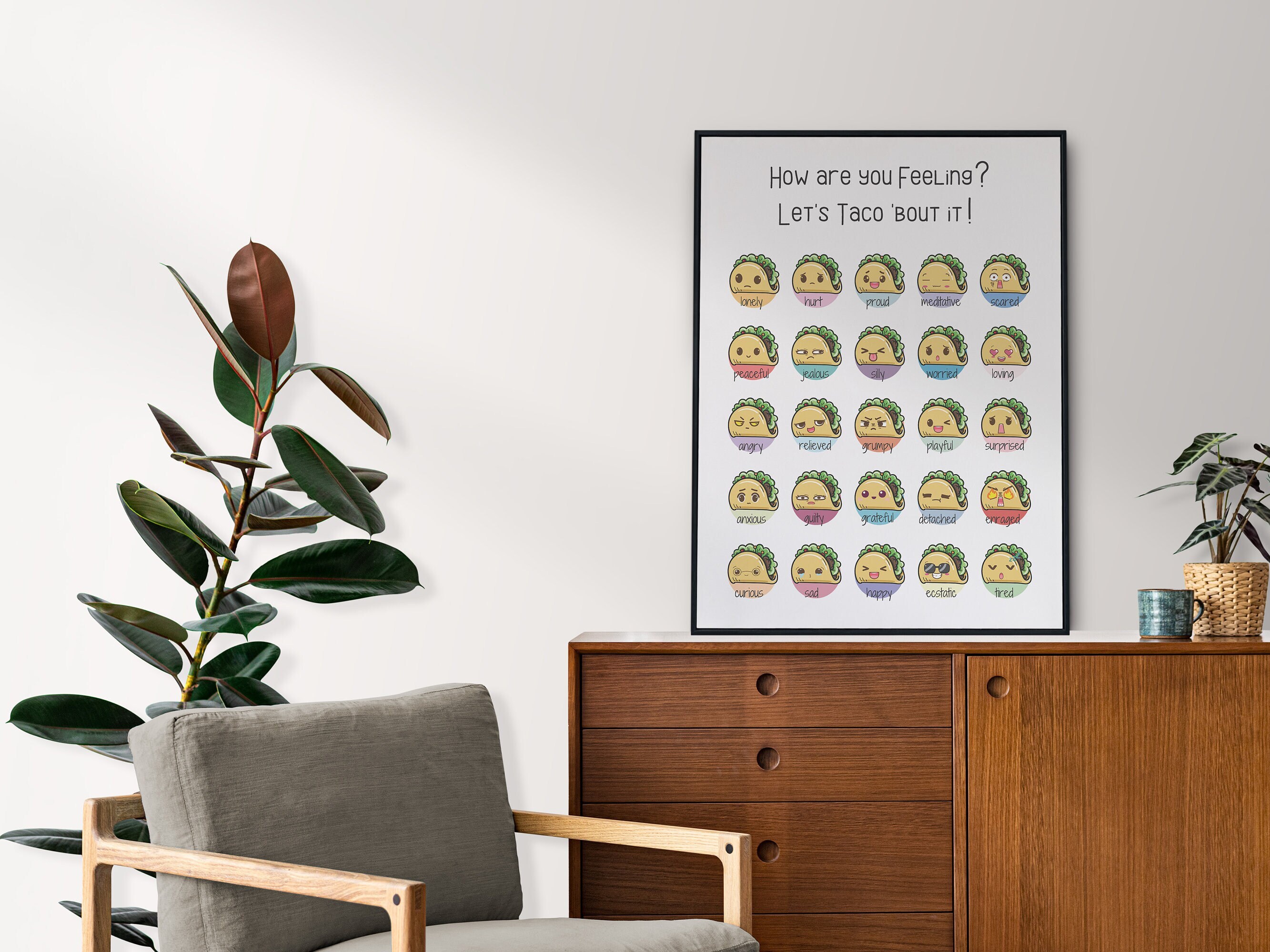 Feelings Poster| Let's Taco 'bout It, Mental Health, Therapist ...