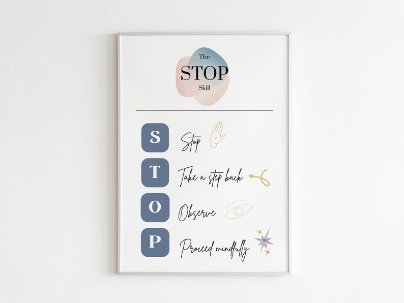 STOP Technique DBT Mental Health,mindfulness,therapy Technique,therapy ...