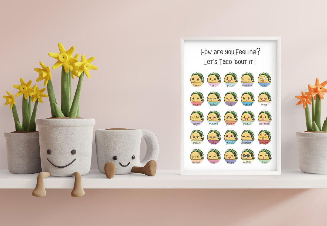 Feelings Poster| Let's Taco 'bout It, Mental Health, Therapist ...