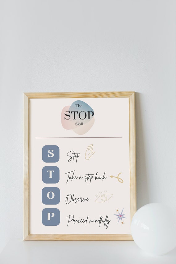 STOP Technique DBT Mental Healthmindfulnesstherapy - Etsy