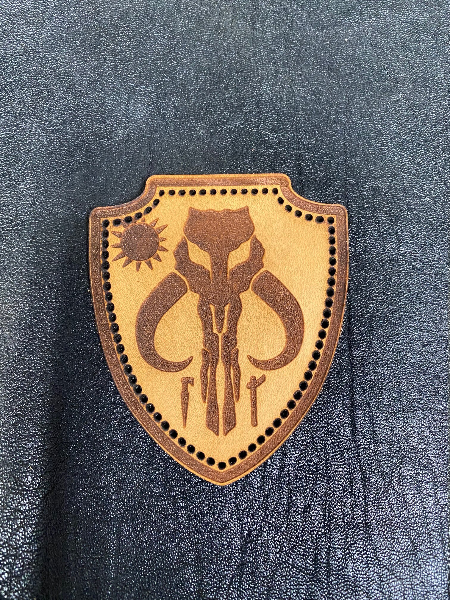 Mandalorian REAL Leather fan Made Patch - Etsy UK