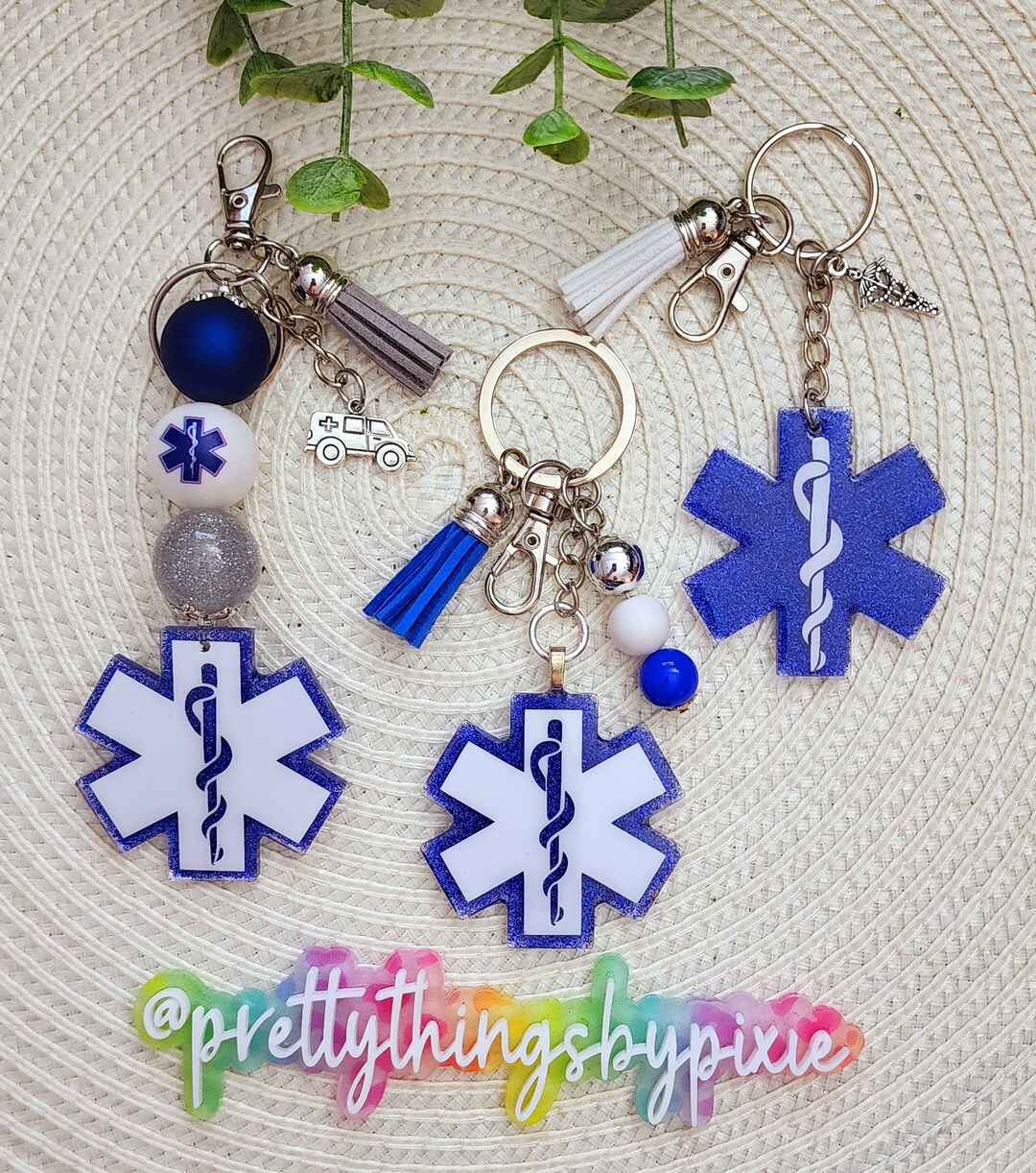 EMS Keychain, Star of Life Keychain, Paramedic, EMT, EMS, Star of Life ...