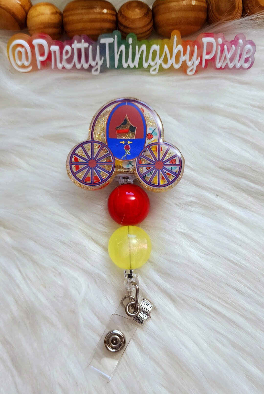 Princess, Belle Princess Carriage, Pumpkin Carriage Badge Reel ...