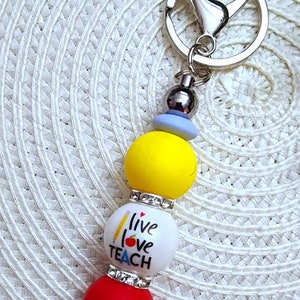 Live Love Teach Lanyard/teacher Lanyard/school Lanyard/beaded Lanyard ...