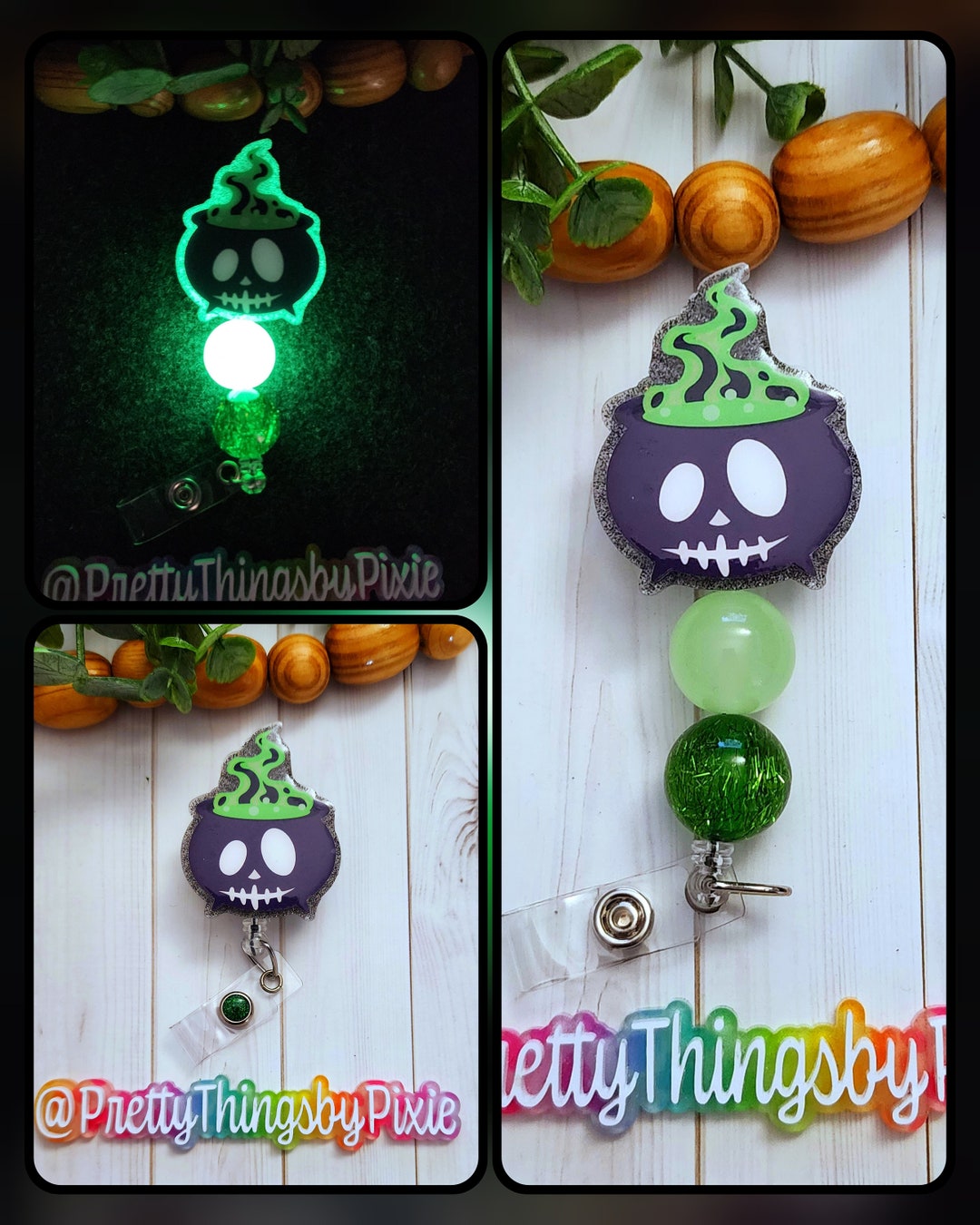 Smokey Cauldron Badge Reel, Halloween Badge Reel, Holiday Badge Reel ...