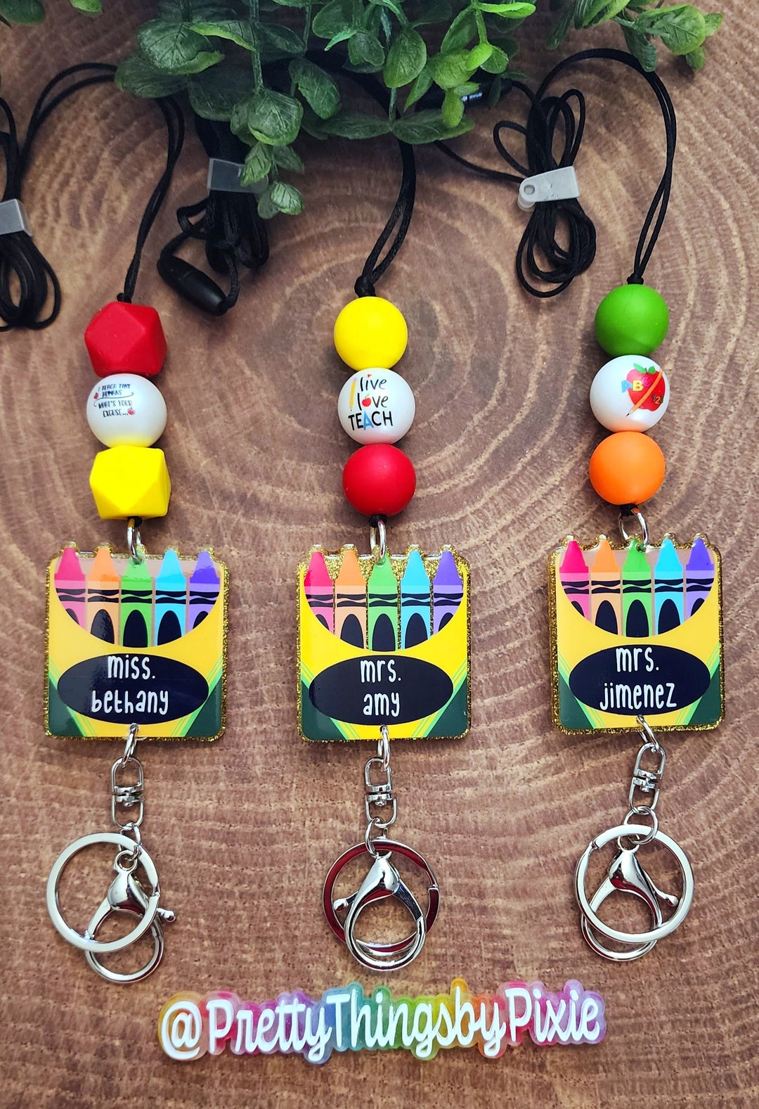Personalized Crayon Box Lanyard, Teacher Lanyard, School Lanyard ...