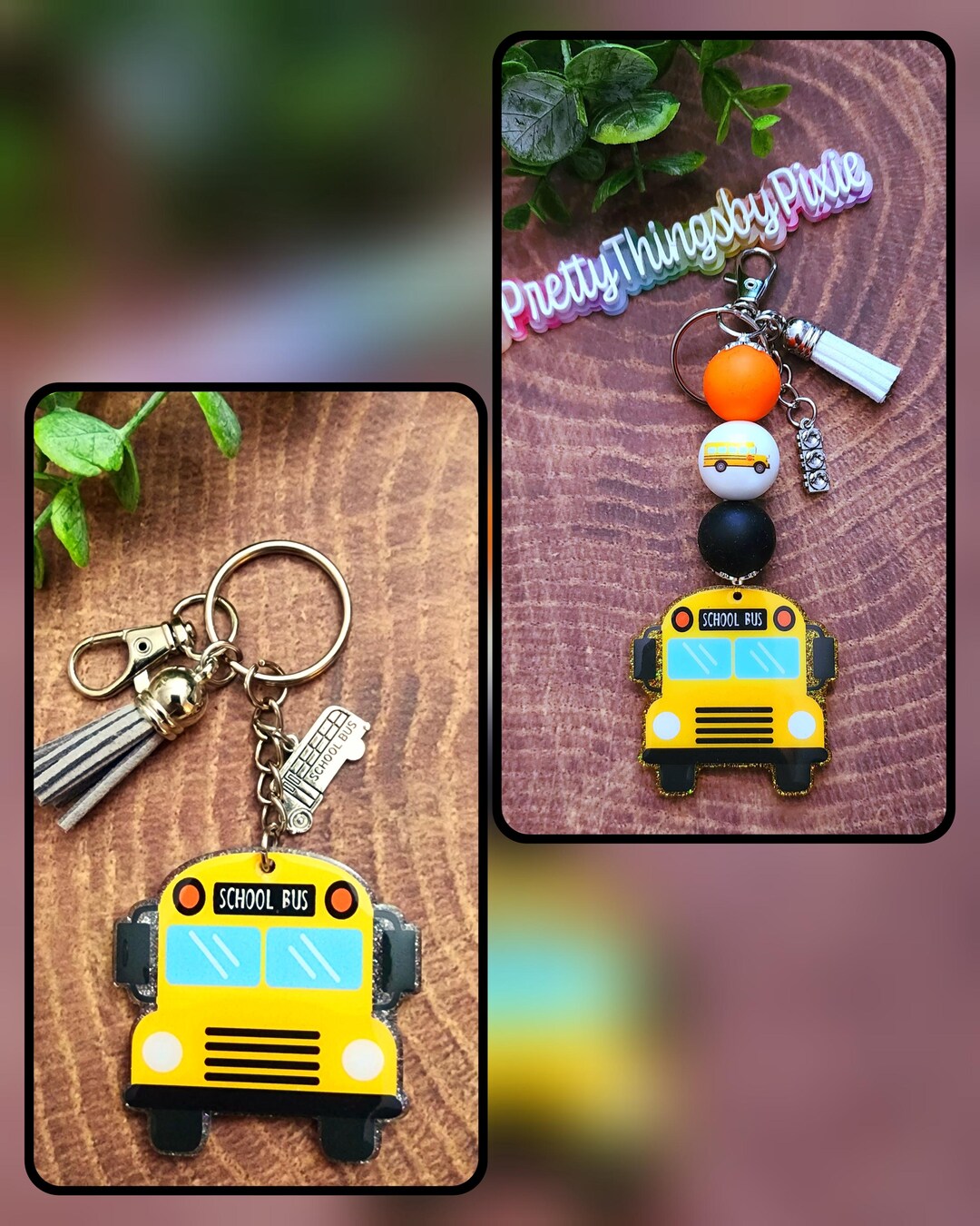 School Bus Front Keychain, Bus Driver Key Chain, School, School Bus ...