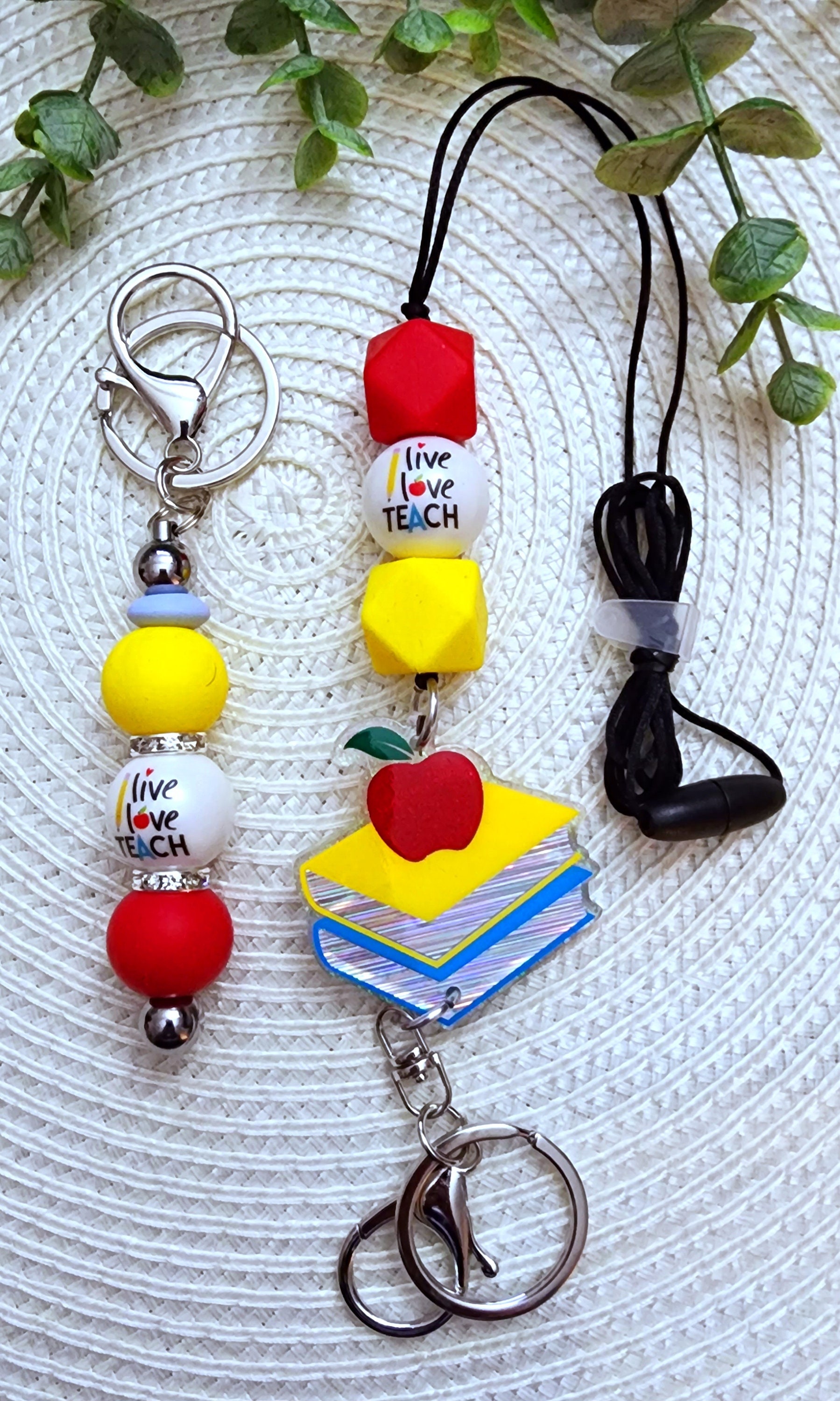 Live Love Teach Lanyard/teacher Lanyard/school Lanyard/beaded Lanyard ...