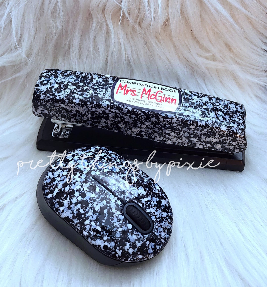 Personalized Glitter Stapler, Composition Wireless Mouse, Notebook ...