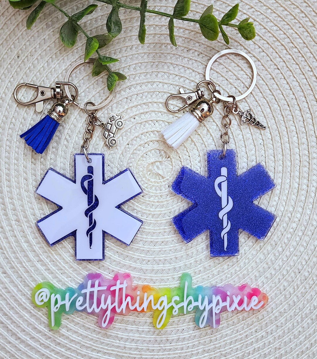 EMS Keychain, Star of Life Keychain, Paramedic, EMT, EMS, Star of Life ...