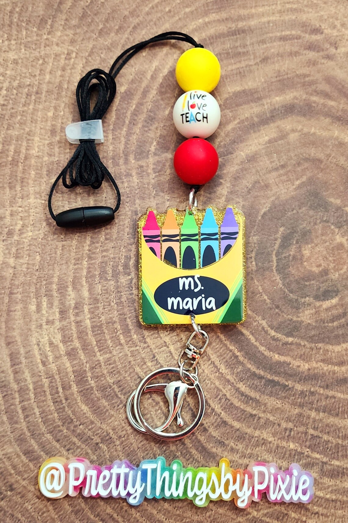 Personalized Crayon Box Lanyard Teacher Lanyard School - Etsy
